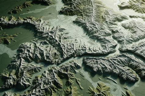 Premium Ai Image A Topographic Map Of The Alps