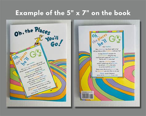 Oh The Places Youll Go Instruction Letter For Teachers To Sign Book