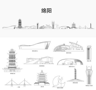绵阳建筑剪影轮廓手绘图片素材 绵阳建筑剪影轮廓手绘设计素材 绵阳建筑剪影轮廓手绘摄影作品 绵阳建筑剪影轮廓手绘源文件下载 绵阳建筑剪影轮廓手绘