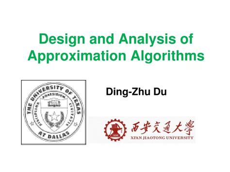 Ppt Design And Analysis Of Approximation Algorithms Powerpoint Presentation Id9614506