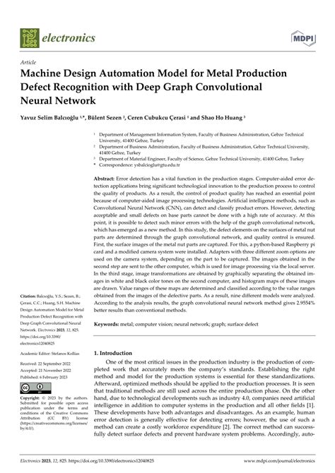 Pdf Machine Design Automation Model For Metal Production Defect