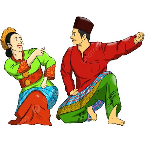 Tari Pasangan Melayu Tradisional Menari Melayu Png Transparan