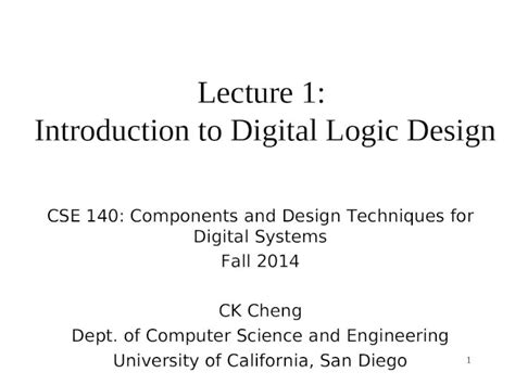ppt lecture 1 introduction to digital logic design dokumen tips
