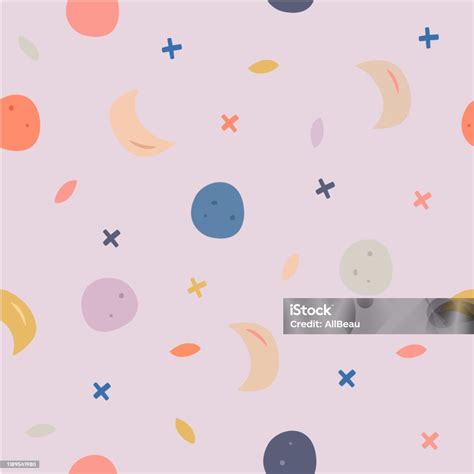 별 달 행성 공간 귀여운 원활한 패턴 벽지 포장지 갤럭시에서 영감을 받은 디자인 요소 사랑 스러운 부드러운 파스텔 색상 핑크