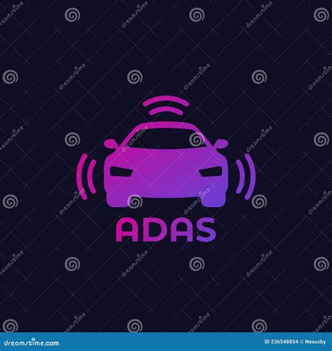 Advanced Driver Assistance System Vector Icon Stock Vector