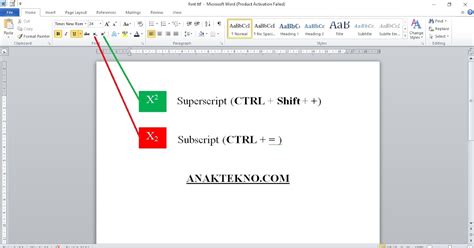 cara memformat teks sebagai superscript dan subscript microsoft word
