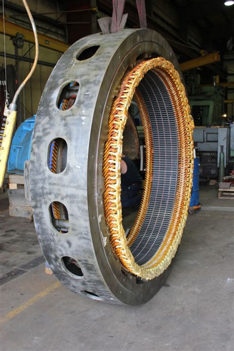 Detail View Of New Stacked Stator Core And Corm Coil Connections Associated Electro Mechanics