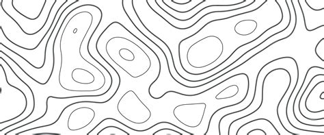 Abstract Blank Detailed Topographic Contour Map Subtle White Vector