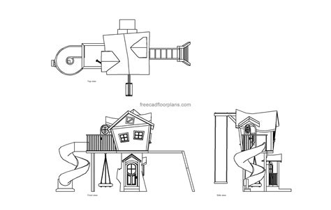 Tree House For Playgrounds Free Cad Drawings