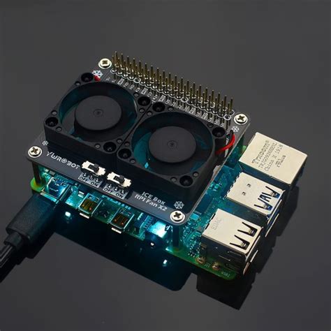 Raspberry Pi 4b Gpio Dual Fan Module Cooling Fan With Blue Led Light