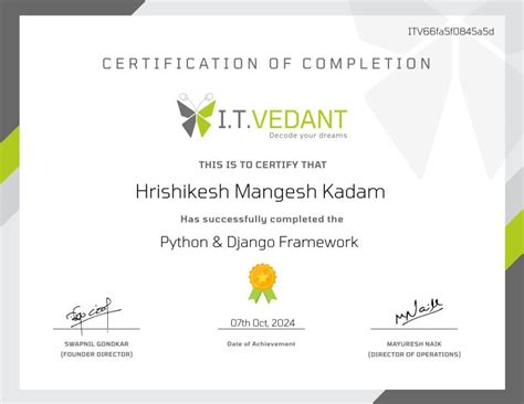 Hrishikesh Kadam On Linkedin Python Django Webdevelopment Itvedant