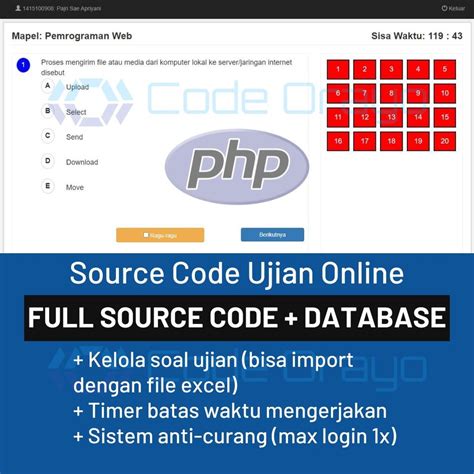Jual Source Code Aplikasi Ujian Online Full Ajax Php Shopee Indonesia