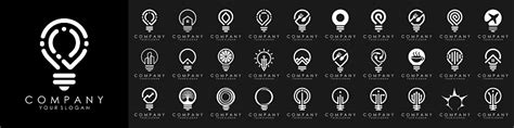 스마트 전구 아이콘 디자인 세트입니다 전구 아이콘 디자인 다채로운 벽지 아이디어 크리 에이 티브 전구 아이콘입니다 전구 디지털 아이콘 기술 아이디어 개념에 대한 스톡 벡터