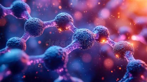 Futuristic Glowing Molecular Structure Intricate Digital Details