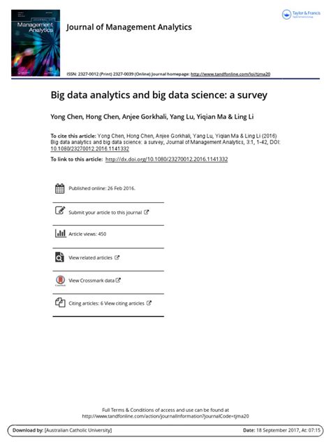 Big Data Analytics And Big Data Science A Survey 2016 Pdf Big Data