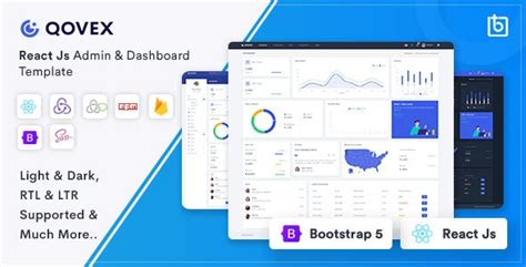 React Js模板qovex V101 React Js管理后台和仪表板模板 云创源码