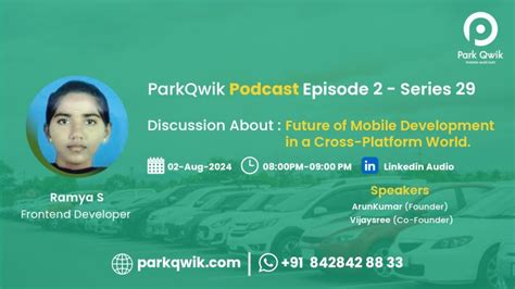 Ramya Senthilkumar On Linkedin Parkqwik Podcast Reactnative Mobiledevelopment Crossplatform…