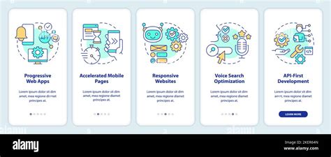 Web Development Trends Onboarding Mobile App Screen Stock Vector Image