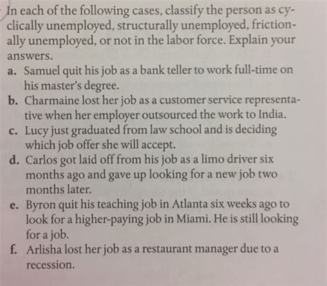 Solved In Each Of The Following Cases Classify The Person