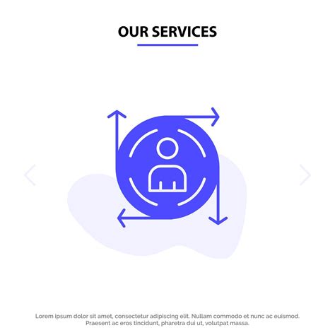 Our Services User Predication Arrow Path Solid Glyph Icon Web Card