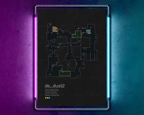 Counter Strike X Dust II Map Poster Game Wall Art Poster Print Art Print Poster Gift Wall Poster