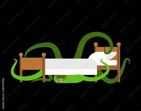 Monster Under Bed Isolated Long Tentacles Vector Illustration Stock Vector Adobe Stock
