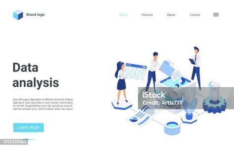 데이터 분석 등대 방문 페이지 재무 통계 보고서에서 작업하는 3d 분석가 데이터베이스에 대한 스톡 벡터 아트 및 기타 이미지 데이터베이스 일러스트레이션 자동화