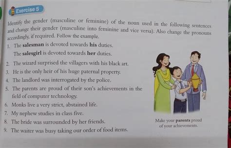 Change The Gender And Rewrite The Sentences Brainly In