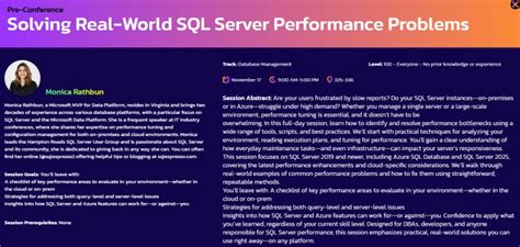 Learn Sql Server Performance Tuning At Passdatasummit Monica Rathbun