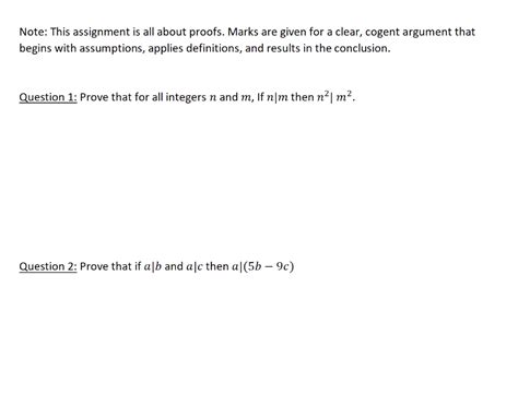 Solved Note This Assignment Is All About Proofs Marks Are