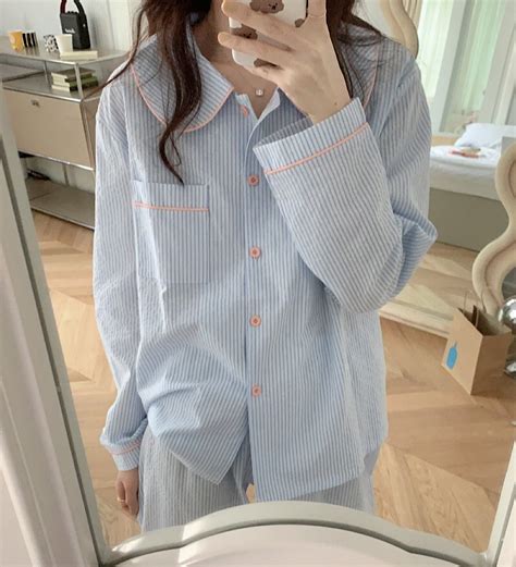 더셀렙 여성 긴팔잠옷 스트라이프잠옷 티피 파자마파티 여행룩 홈웨어 위시버킷