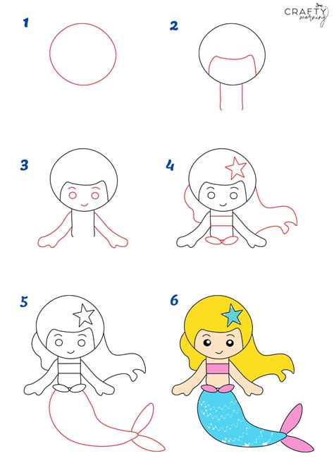 Easy Mermaids Drawings How To Draw A Mermaid Step By Step
