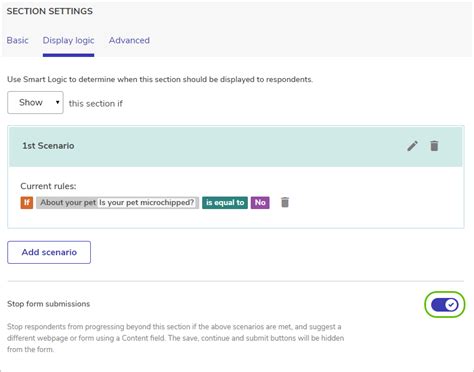 Stop Form Submissions If Respondent Answers Meet Particular Criteria Openforms Help Center