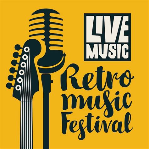복고풍 음악 축제 포스터 프리미엄 벡터