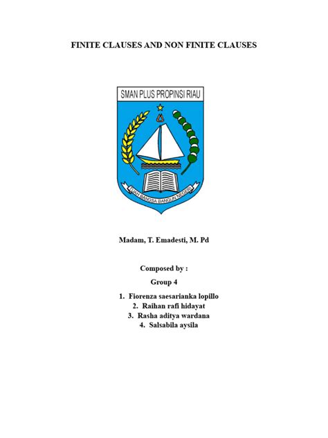 Finite And Non Finite Clause Pdf Clause Linguistic Typology