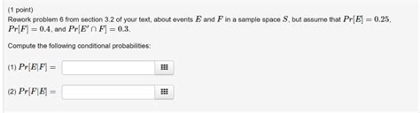 Solved 1 Point Rework Problem 5 From Section 32 Of Your