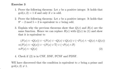 Solved Exercise Prove The Following Theorem Let X Be A Chegg