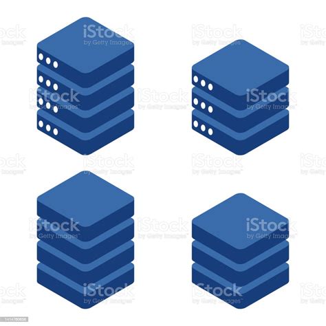 Database Storage Icon Isometric Internet Network Server Cloud Data Symbol Connection System