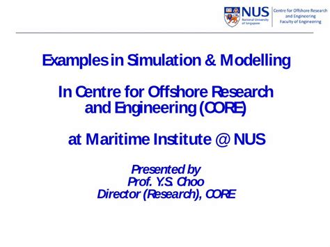 pdf examples in simulation and modelling in centre for offshore