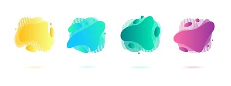 현대 스타일의 추상적인 동적 그라데이션 그래픽 요소 흐르는 액체 모양의 배너 아메바 형태 로고 전단지 프리젠 테이션 초대 카드 템플릿 0명에 대한 스톡 벡터 아트 및 기타