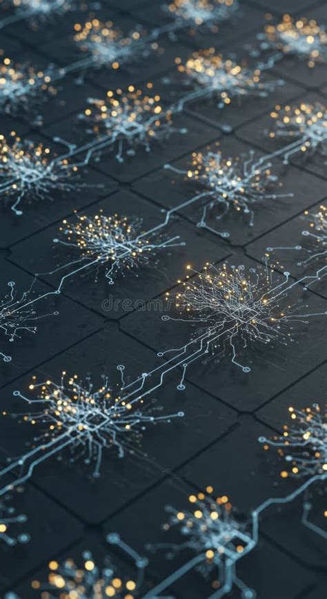 Abstract Glowing Network Circuit Pattern Stock Illustration Illustration Of System Futuristic