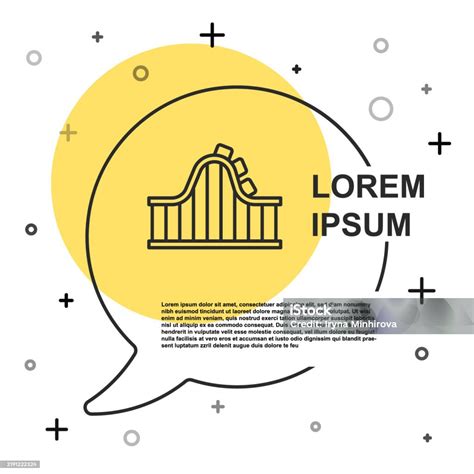 검은 선 롤러 코스터 아이콘은 흰색 배경에 고립되어 있습니다 유원지 어린이 엔터테인먼트 놀이터 레크리에이션 공원 무작위 동적 모양 벡터 Carnival에 대한 스톡 벡터