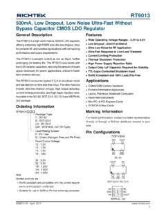 500mA Low Dropout Low Noise Ultra Fast Without Bypass 500ma Low Dropout Low Noise Ultra