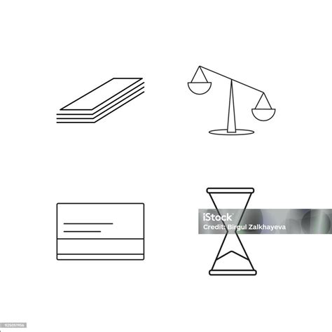 금융 은행 업무와 돈 간단한 선형 아이콘 세트입니다 간단한 개요 아이콘 0명에 대한 스톡 벡터 아트 및 기타 이미지 0명 균형 디자인 Istock