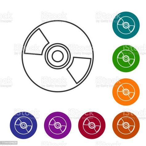 회색 Cd 또는 Dvd 디스크 라인 아이콘 흰색 배경에 고립 컴팩트 디스크 기호입니다 벡터 일러스트 데이터에 대한 스톡 벡터