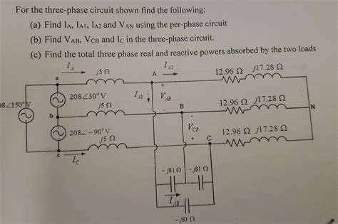 Solved For The Three Phase Circuit Shown Find The Following Chegg Com