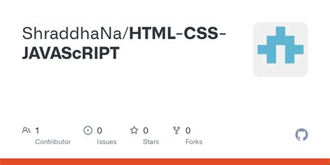 GitHub ShraddhaNa HTML CSS JAVAScRIPT