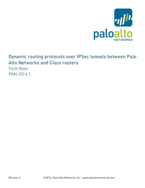 Palo Alto And Cisco Dynamic Routing Over Ipsec Tunnels