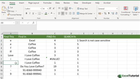 How To Use The SEARCH Function In Excel FIND Vs SEARCH Function ExcelTutorial
