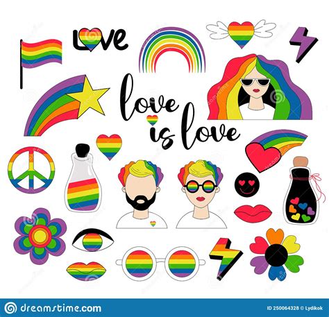 Vector Set Of Lgbtq Community Symbols Lgbt Pride Month Fair Skinned